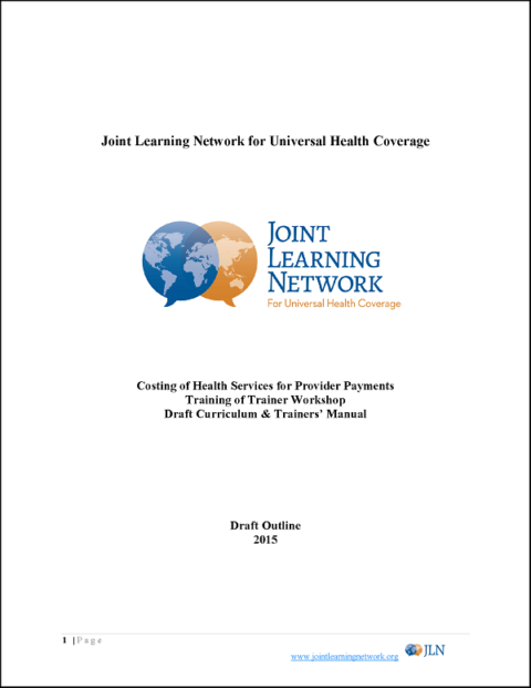 Costing Train the Trainer Course Materials | Joint Learning Network