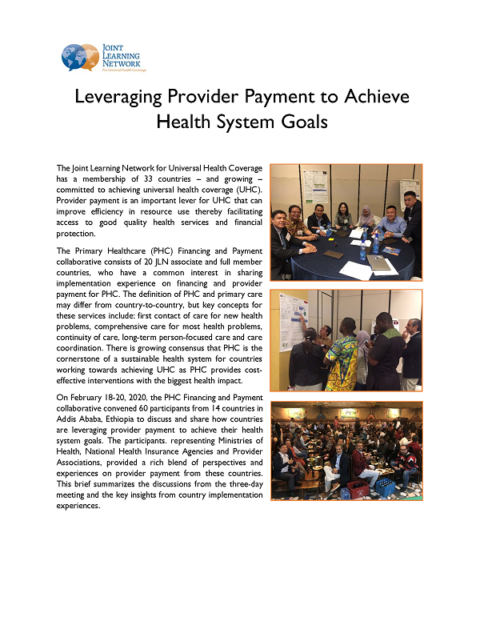 Leveraging Provider Payment to Achieve Health System Goals | Joint ...